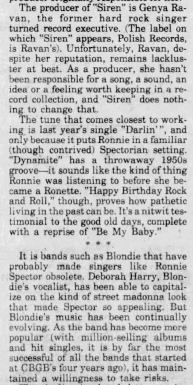 Ronnie Spector 1980 – Brian Ferrari's Blog